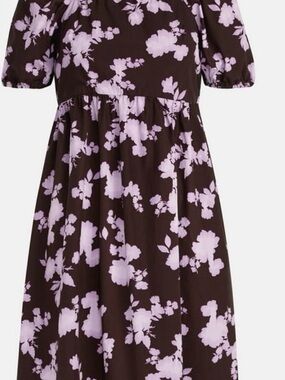 Time and Tru | Dresses | Square Neck Puff Sleeve Midi Dress In Lavender ...